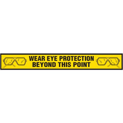 PPE Anti-Slip Floor Label - Wear Eye Protection | Emedco