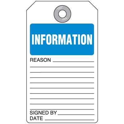 Information Self-Laminating Accident Prevention Tag | Emedco