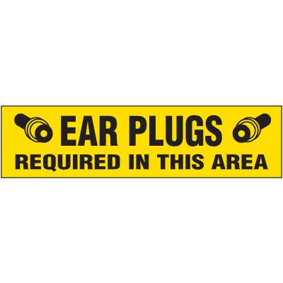 Ear Plugs Required Labels | Emedco