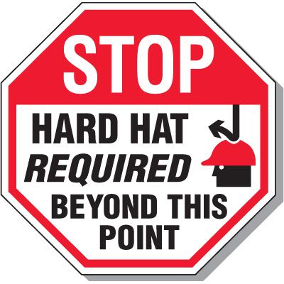 Stop Hard Hat Required Sign | Emedco