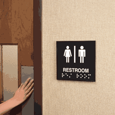 Braille Signs - Men/Women Restroom | Emedco
