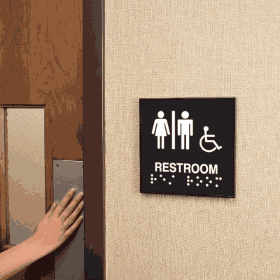 Wheelchair Accessible Restroom Braille Signs - Injection Molded | Seton
