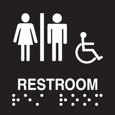 Wheelchair Accessible Restroom Braille Signs - Injection Molded | Seton