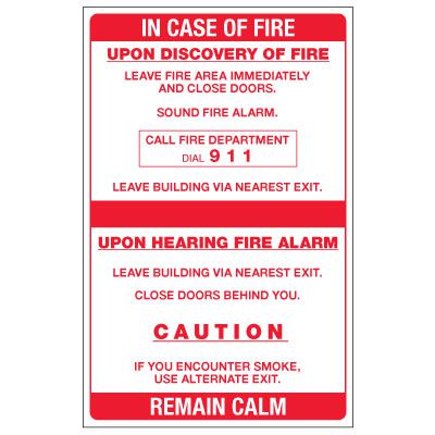 Fire Emergency Labels from Seton.ca, Stock items ship TODAY, Custom ...