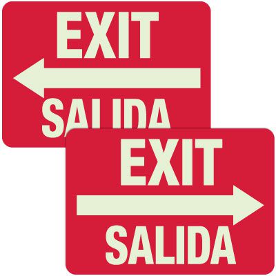 Luminous Exit and Path Marker Signs, Bilingual Exit Sign | Seton