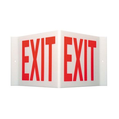 V-Shape Projection Exit Sign - Rigid Plastic | Emedco