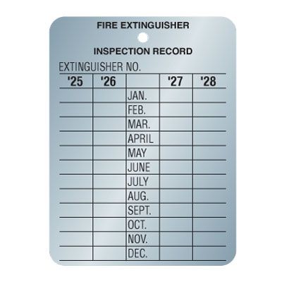 Metal Fire Extinguisher Inspection Tags 2024-2027 | Seton Canada | Seton.ca