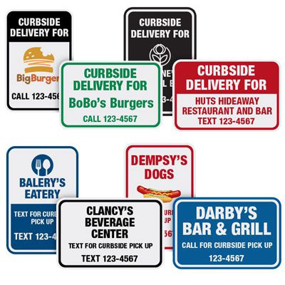 Custom Call or Text For Curbside Delivery or Pickup Signs | Seton