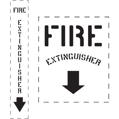Fire Extinguisher with Down Arrow | Fire & Exit Equipment Stencil | Seton