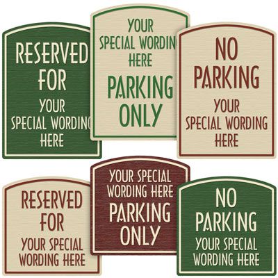 Semi-Custom Designer Dome Parking Signs | Emedco